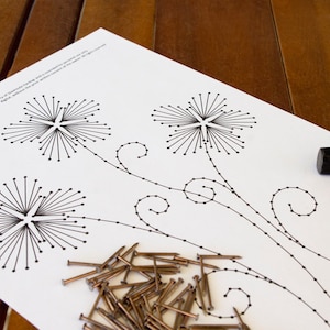 String Art Pattern "three Little Flowers" - String Art DIY - String Art Template | *pattern Only ...