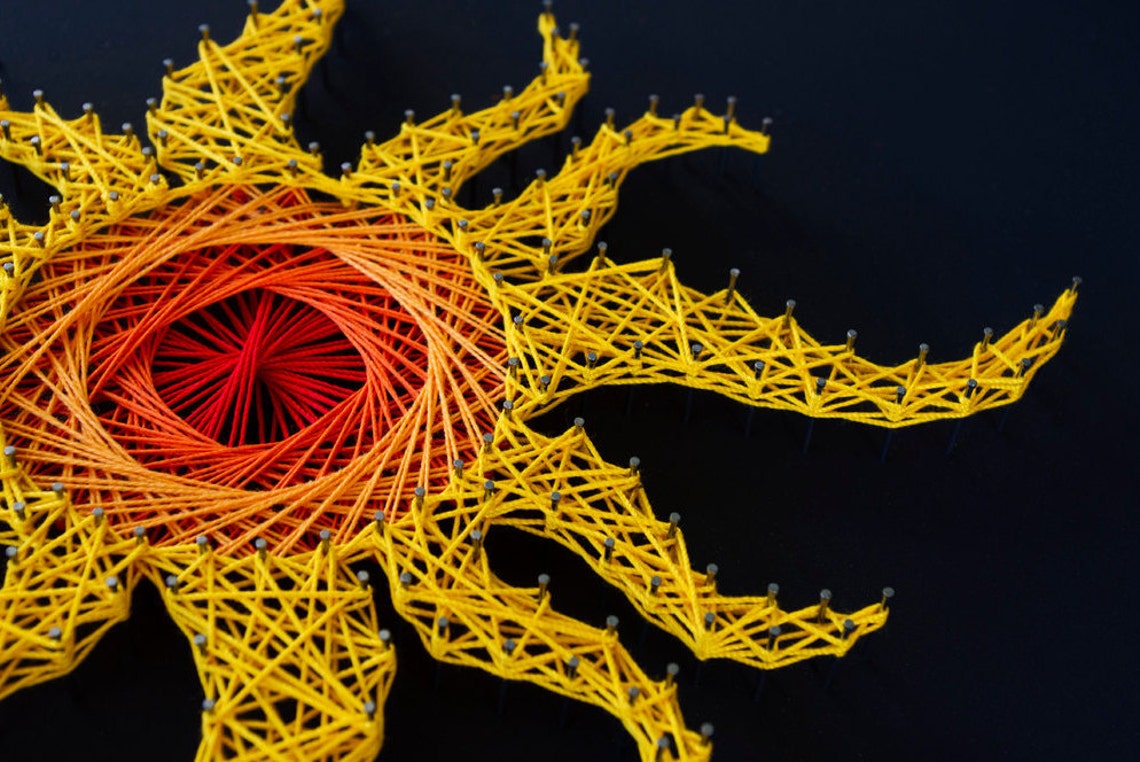 String Art Pattern & Instructions tribal Sun DIY String Art Patterns String Art Tutorial DIY ...