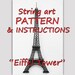 String Art Pattern & Instructions "eiffel Tower" | String Art Tutorial | String Art Template ...