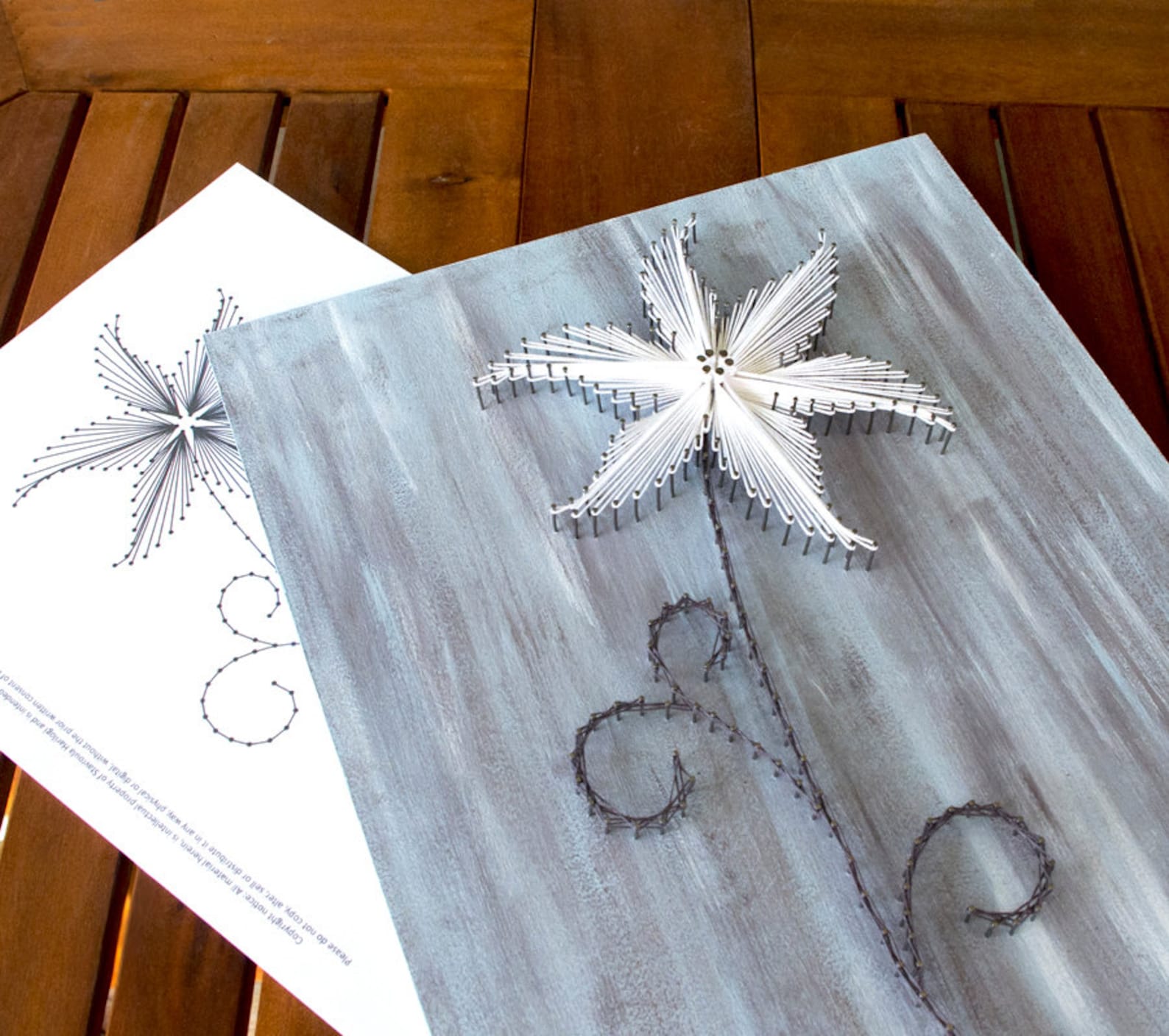String Art Pattern "the Lily" | Flower String Art | String Art DIY | String Art Template ...