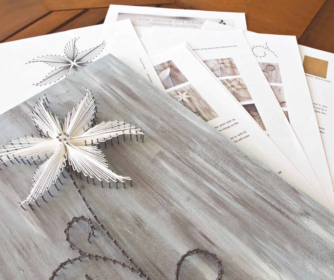 String Art Pattern Instructions the Lily DIY String Art Patterns String Art Tutorial String Art Template String Art Flower Etsy UK
