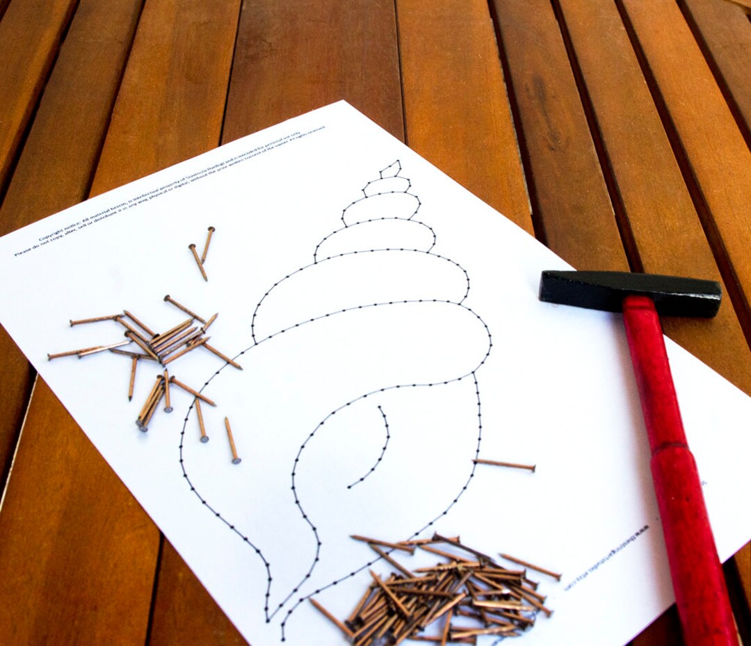 String Art Pattern Sea Shell | String Art Template | String Art Tutorial | String Art Sea Shell ...