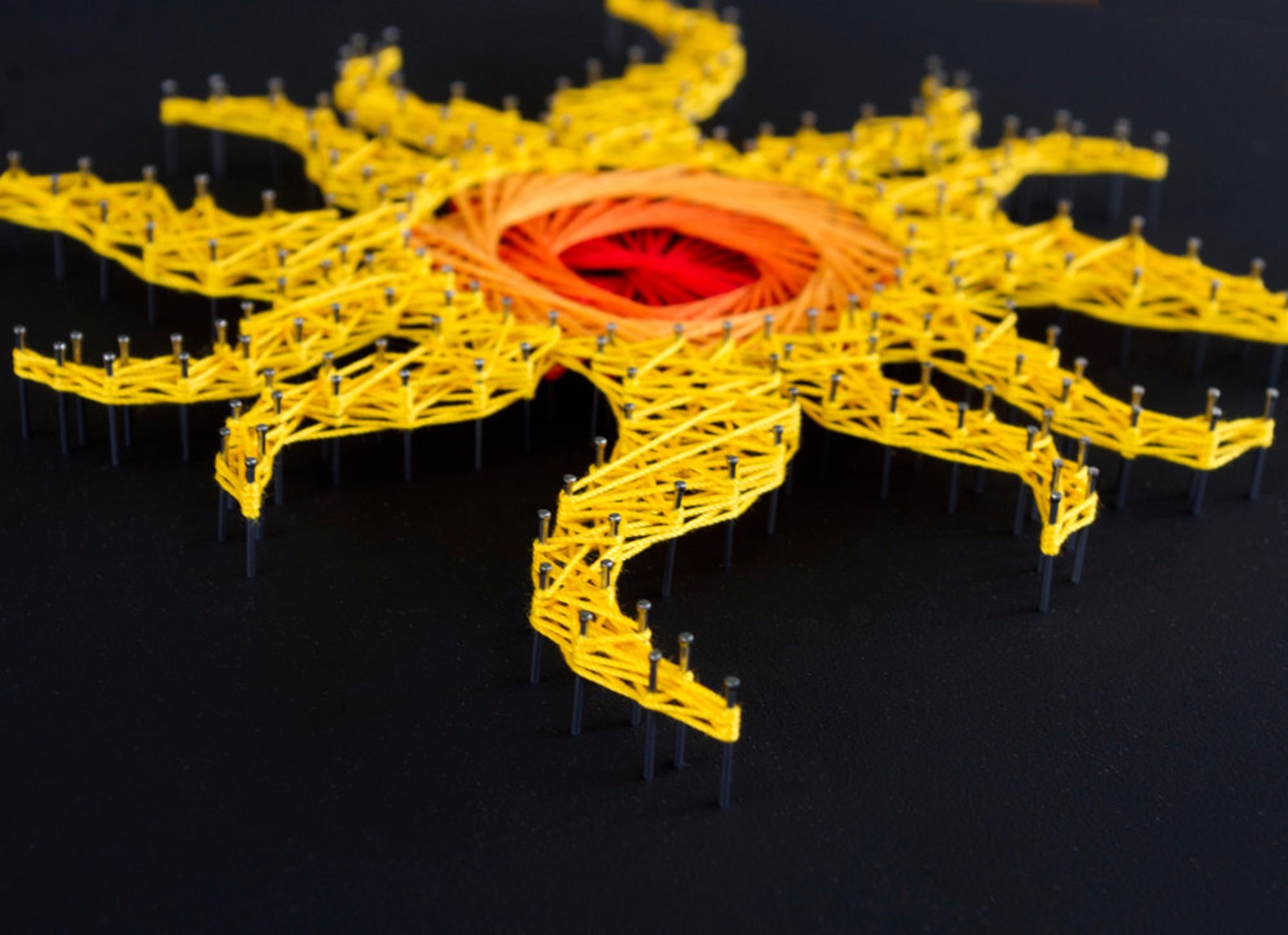 String Art Pattern & Instructions tribal Sun DIY String Art Patterns String Art Tutorial DIY ...