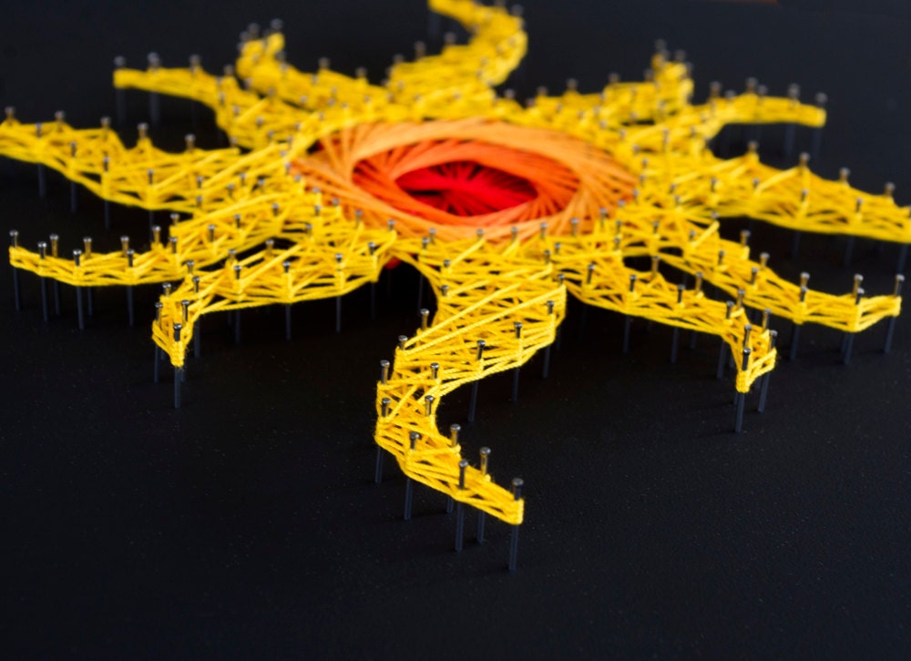 String Art Pattern & Instructions tribal Sun DIY String Art Patterns ...