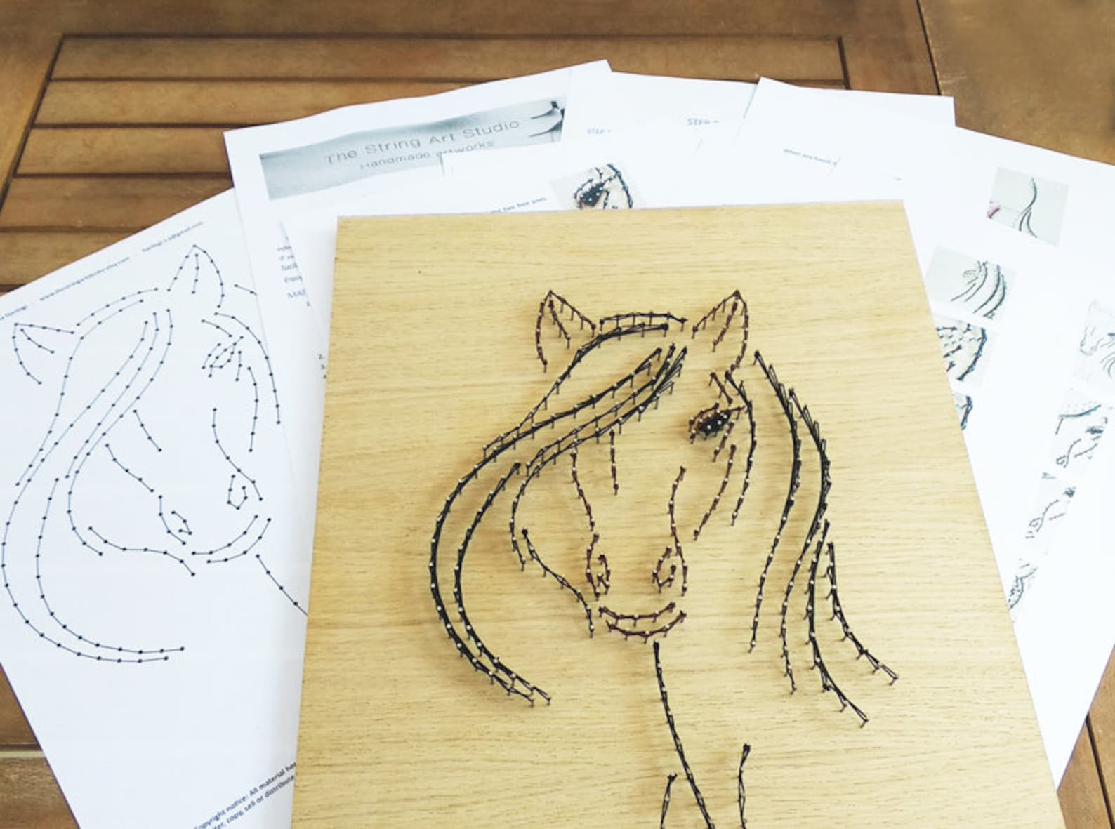 String Art Pattern & Instructions horse String | Etsy