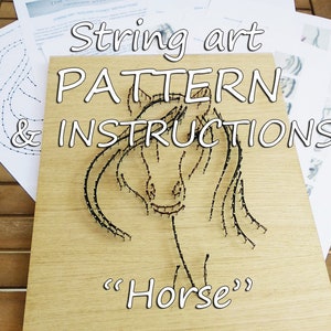 String Art Pattern & Instructions "horse" | String Art Template ...