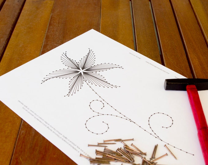 String Art Pattern "the Lily" | Flower String Art | String Art DIY ...