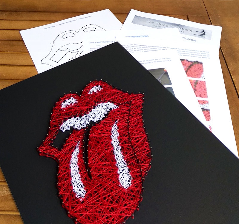 String Art Pattern & Instructions "rolling Stones" | String Art Pattern ...