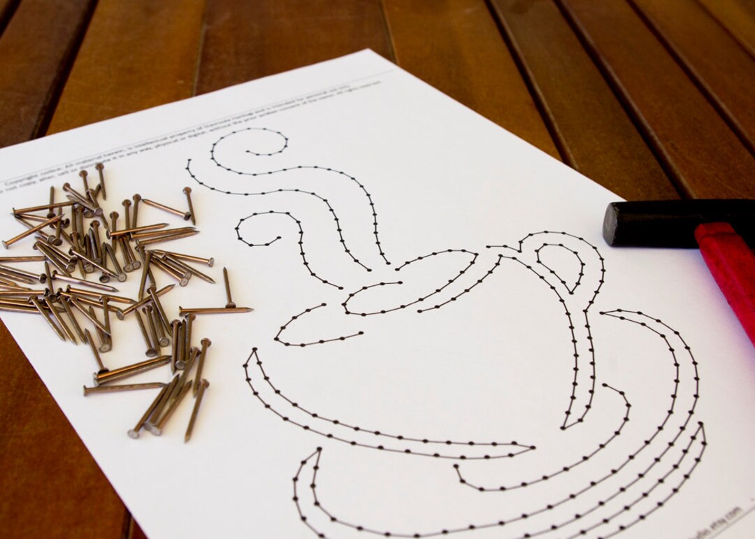 String Art Pattern "coffee Cup" | String Art DIY | String Art Template ...