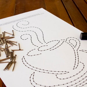 String Art Pattern "coffee Cup" | String Art DIY | String Art Template ...