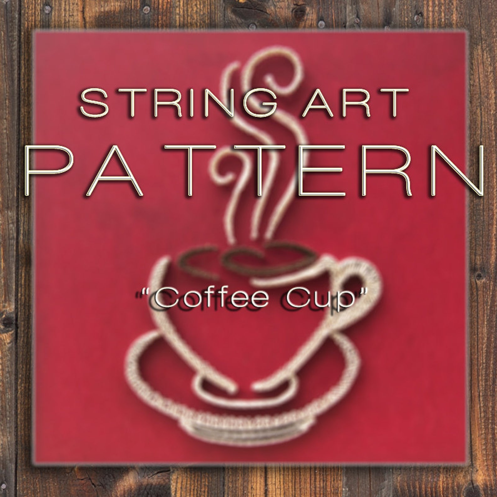 String Art Pattern coffee Cup String Art DIY String Art Template ...