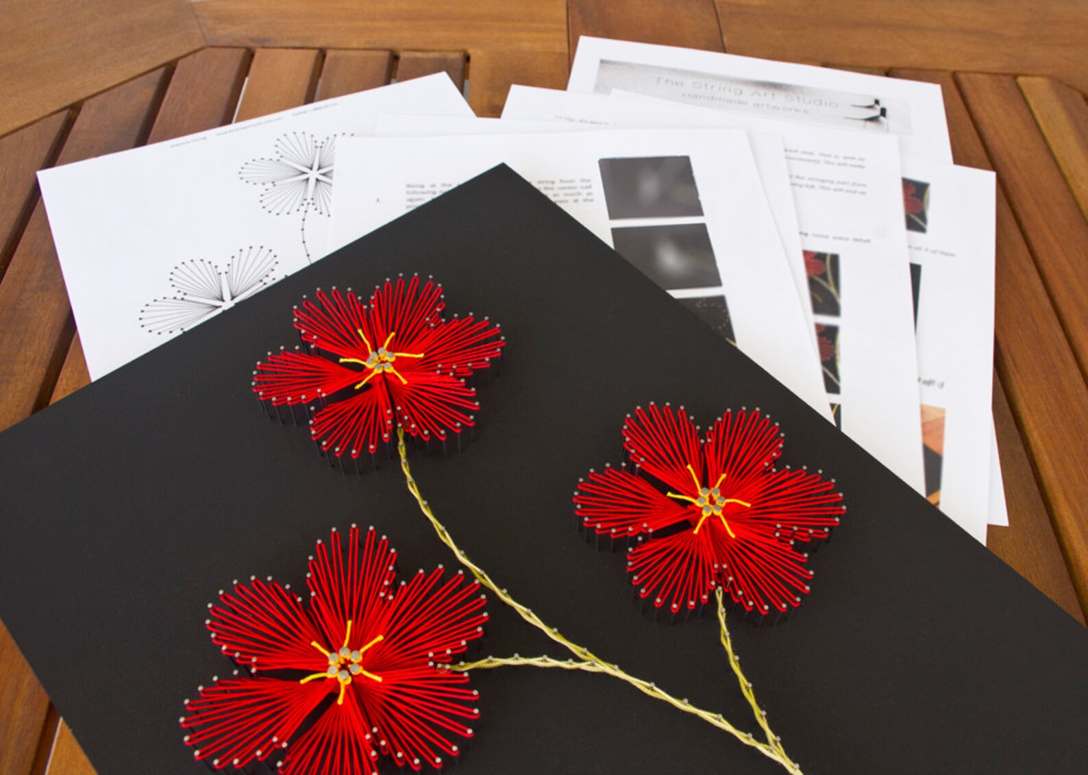 String Art Pattern & Instructions plumeria DIY - Etsy