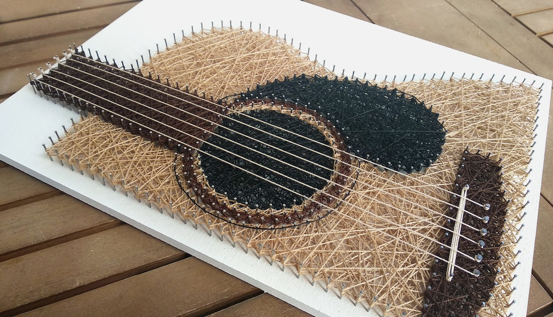 String Art Pattern the Guitar String Art | Etsy