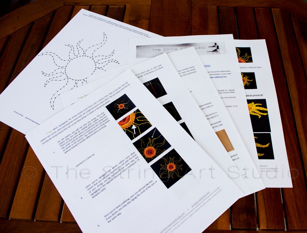 String Art Pattern & Instructions tribal Sun DIY String Art Patterns ...