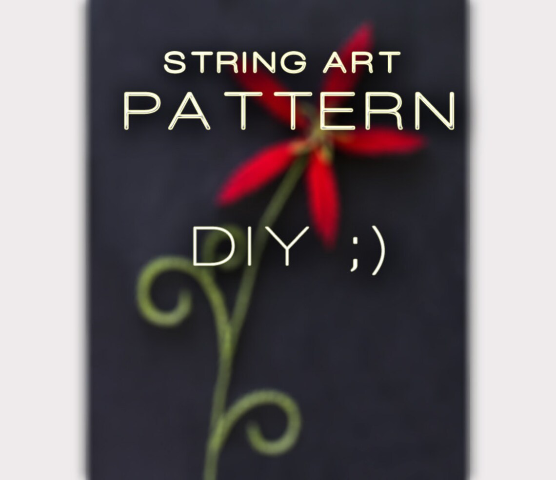 String Art Pattern exception Flower String Art DIY String Art Template ...