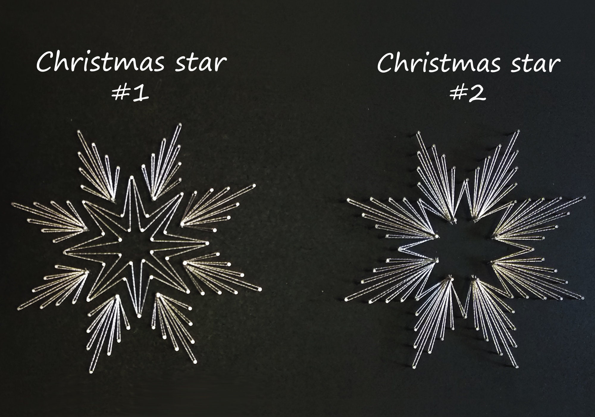 String Art Pattern "christmas Star #1" | String Art Template | String ...