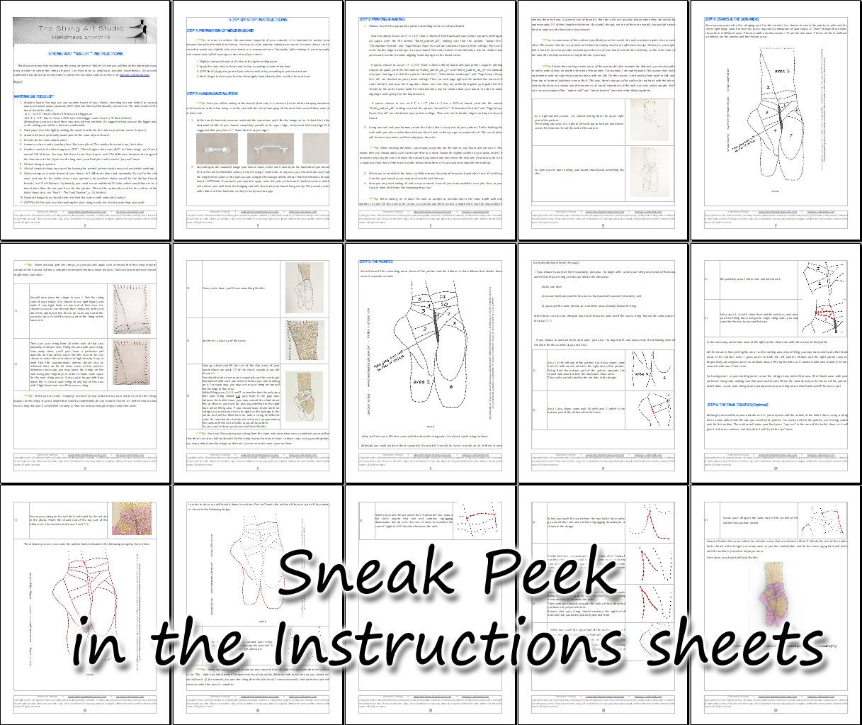 String Art Pattern & Instructions "ballet" | String Art DIY | String Art Template | String Art ...