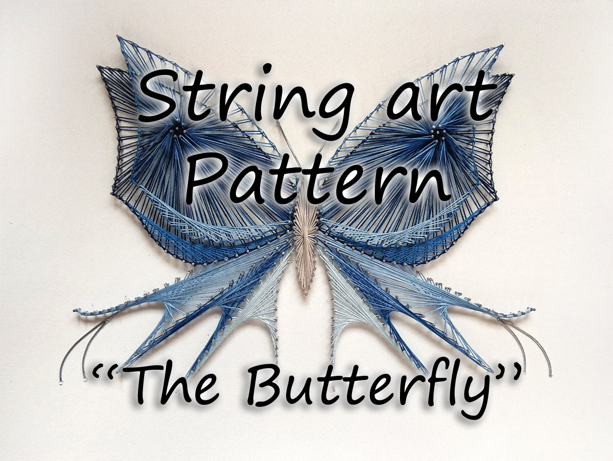 String Art Pattern "butterfly" | String Art DIY | String Art Template | String Art Patterns ...