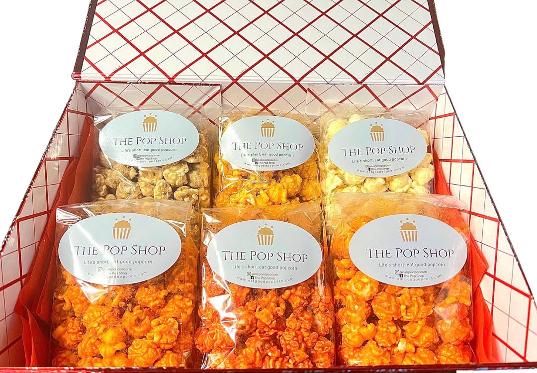 The Pop Shop Gourmet Popcorn Holiday Sample Box - Etsy