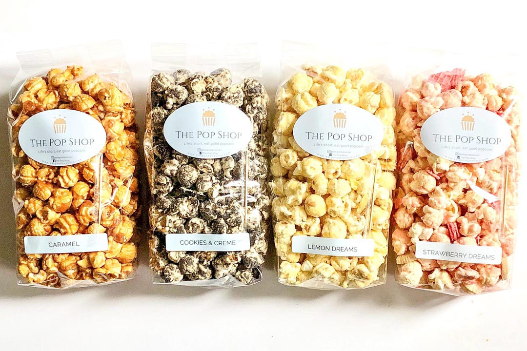 The Pop Shop- Gourmet Popcorn 4 Sweet Flavors Pack - Etsy