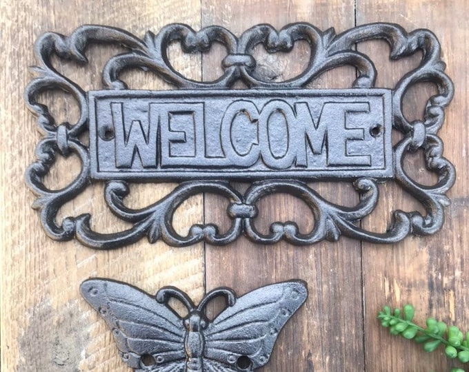 Cast Iron Welcome Sign With an Antique Bronze Finish. This | Etsy