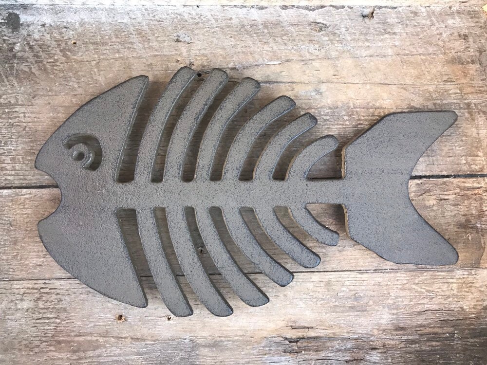 Cast Iron Fish Trivet. Shown in Aged Iron. This Super Cute - Etsy