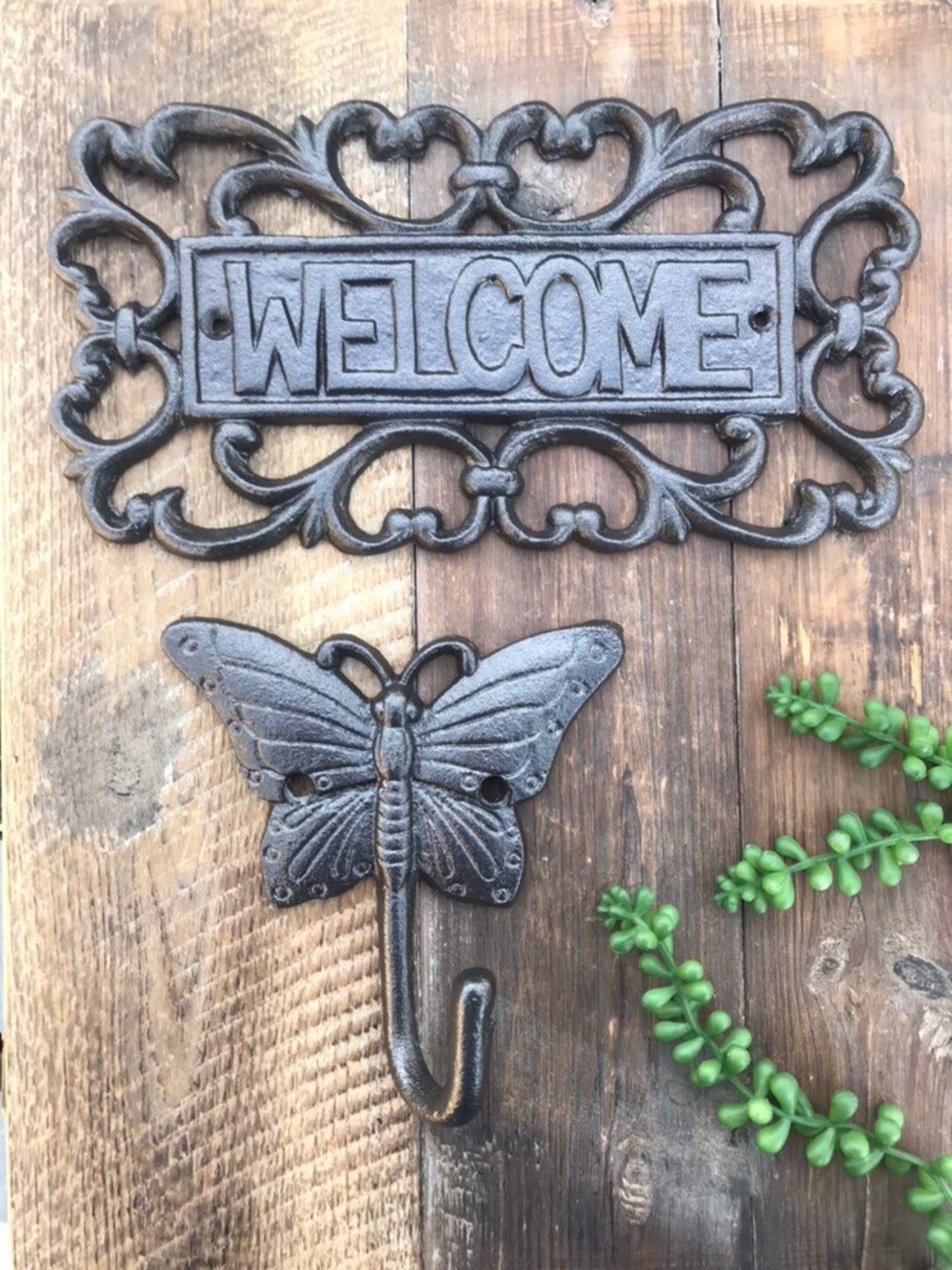 Cast Iron Welcome Sign With an Antique Bronze Finish. This Sign Looks ...