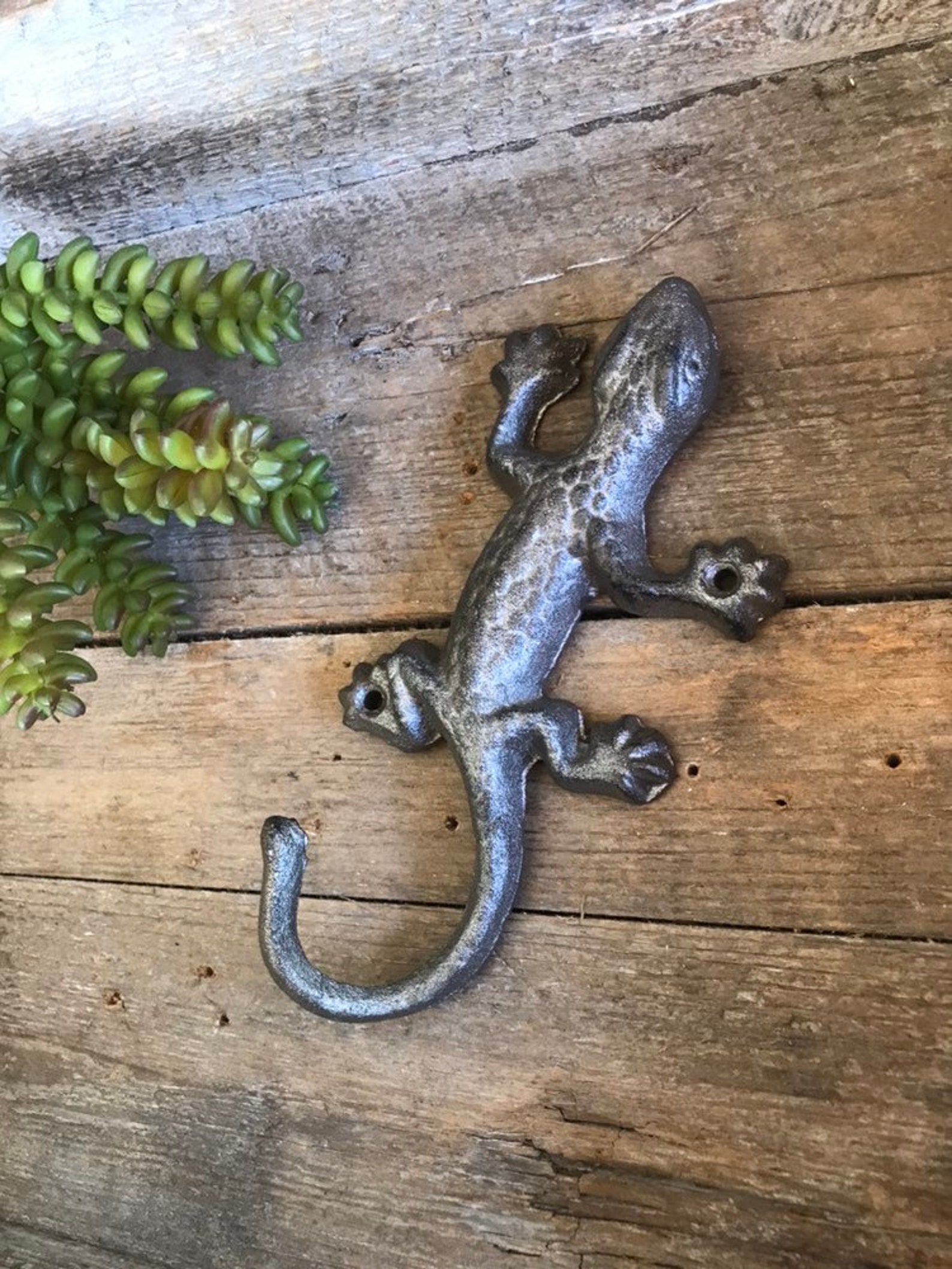 Metal Gecko Wall Hook in the Vintage Pewter Finish Great for - Etsy