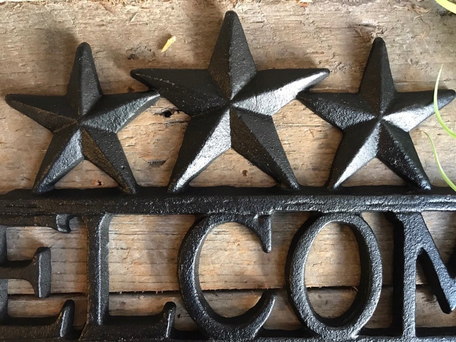 Longhorn Bull Welcome Sign in the Black Gunmetal and the Cream - Etsy