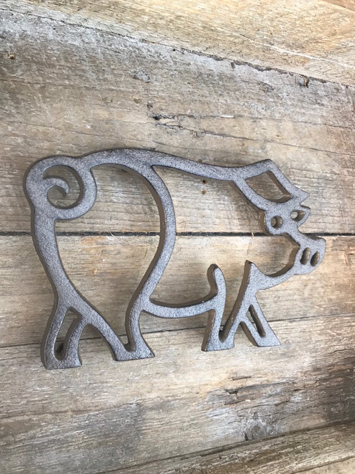 Cast Iron Pig Trivet. Cast Iron Pig Shown in the Aged Iron - Etsy