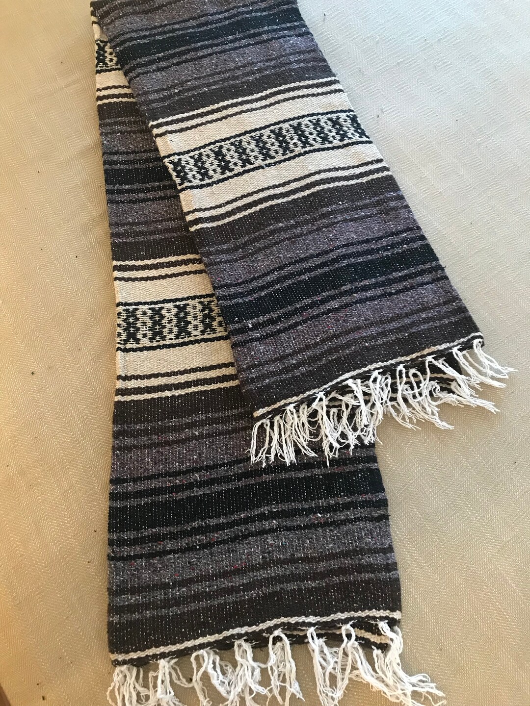 Chocolate, Tan, Ash Grey and Black Mexican Blanket - Etsy