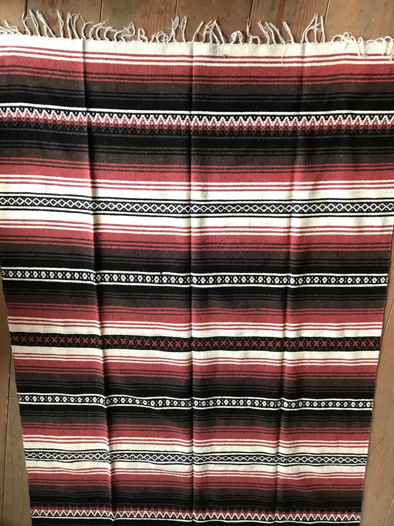 Huge Wool Serape Blanket With Rust and Brown | Etsy