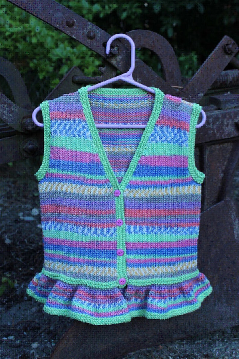 CHILDS - VEST No. 1614 With Frill, 8 Ply Adriafil Knitcol Wool, Pdf ...