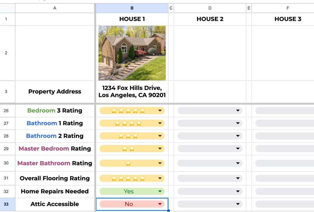 House Hunting Super Spreadsheet - Etsy