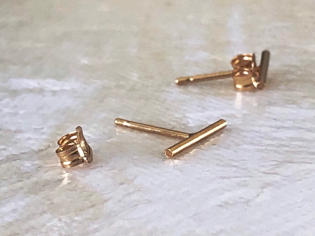 Avery Line Earring, Gold Line Earring, Simple Earrings, Tiny Earrings ...