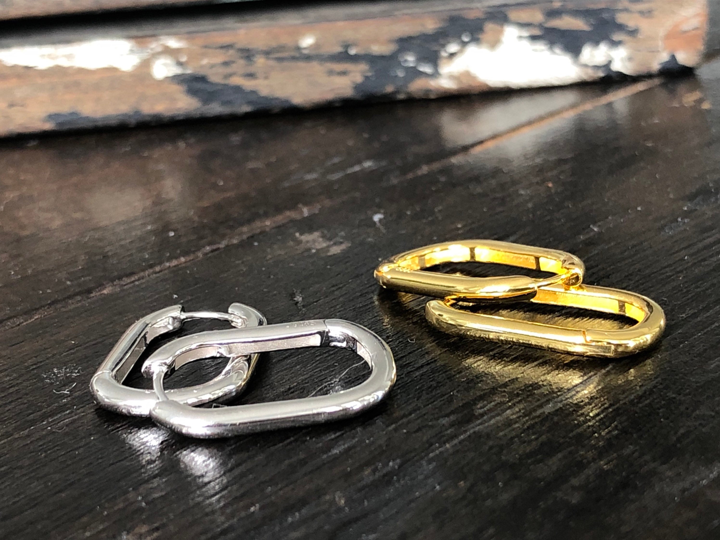 Aryn Oval Hoop Earring Silver Oval Hoop Earrings Gold Oval | Etsy