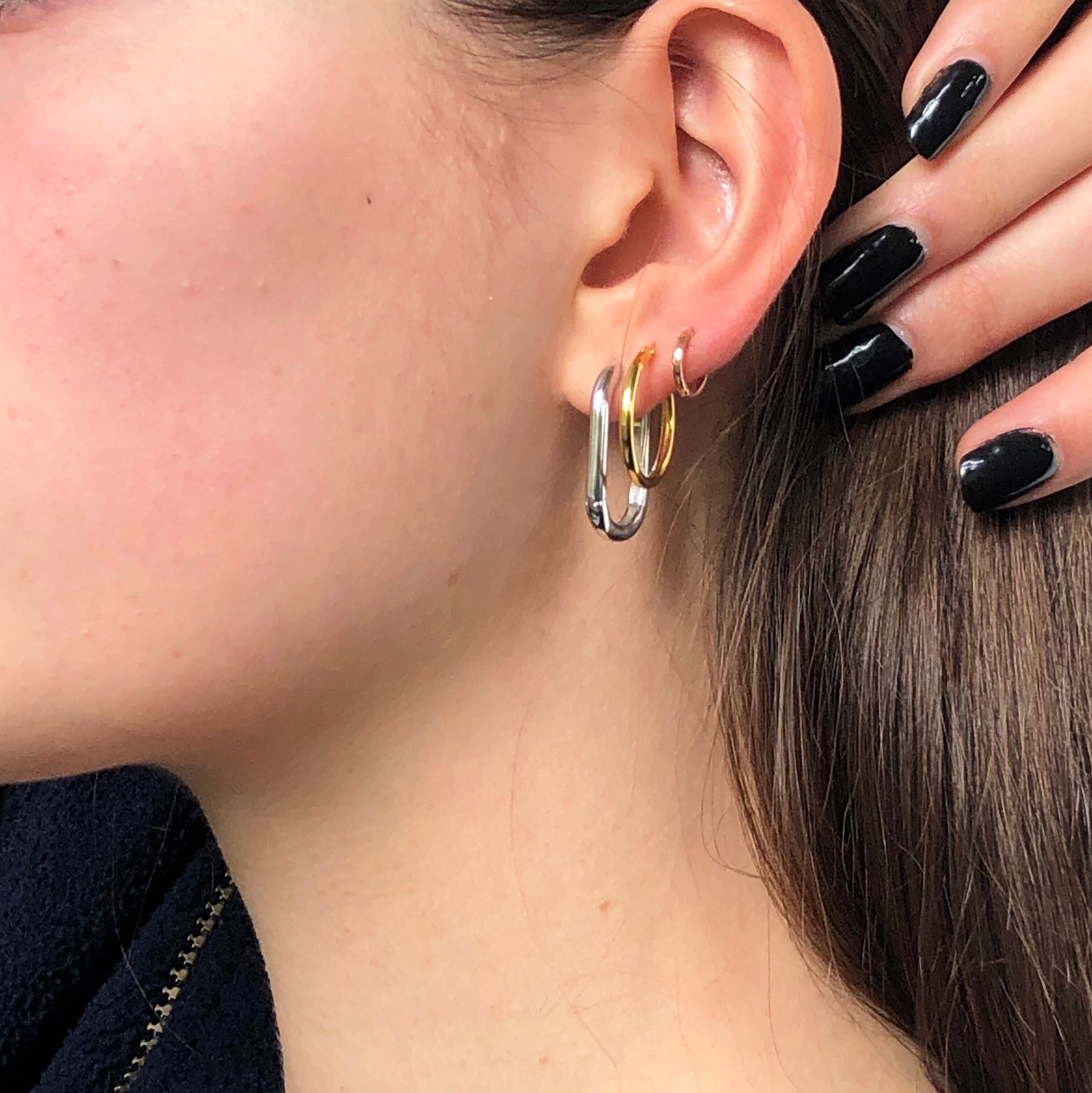 Aryn Oval Hoop Earring Silver Oval Hoop Earrings Gold Oval | Etsy