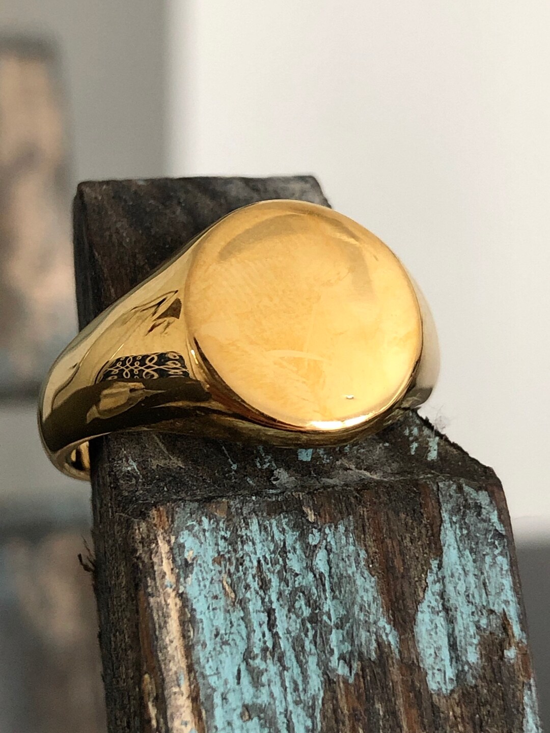 Constance Gold Signet Ring, Chunky Gold Ring, Signet Ring, Gold Ring ...