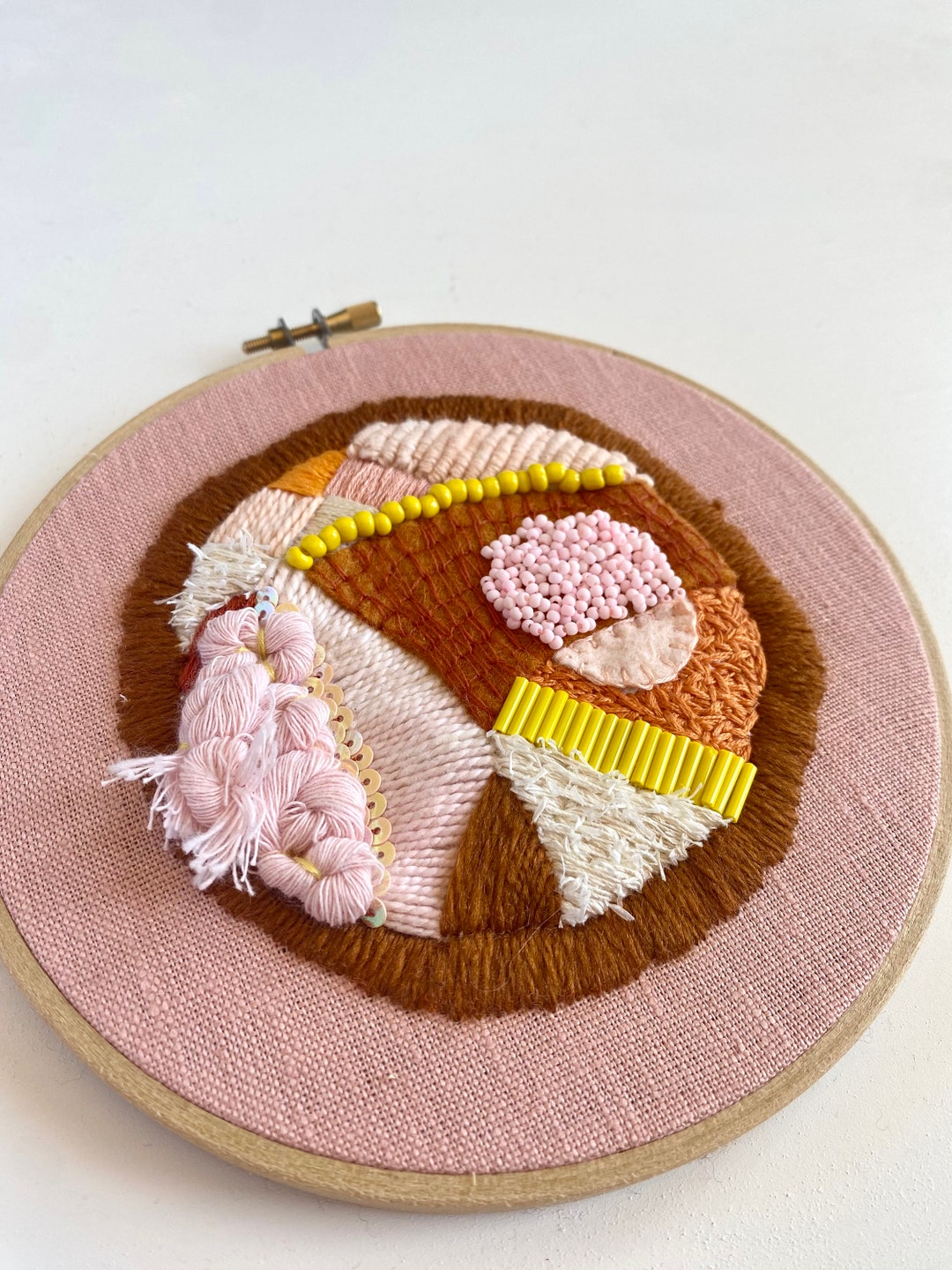 KNOTTY | Abstract Embroidery, Stitching, Wall Hanging, Textured, Textile, Sewing, Beaded - Etsy