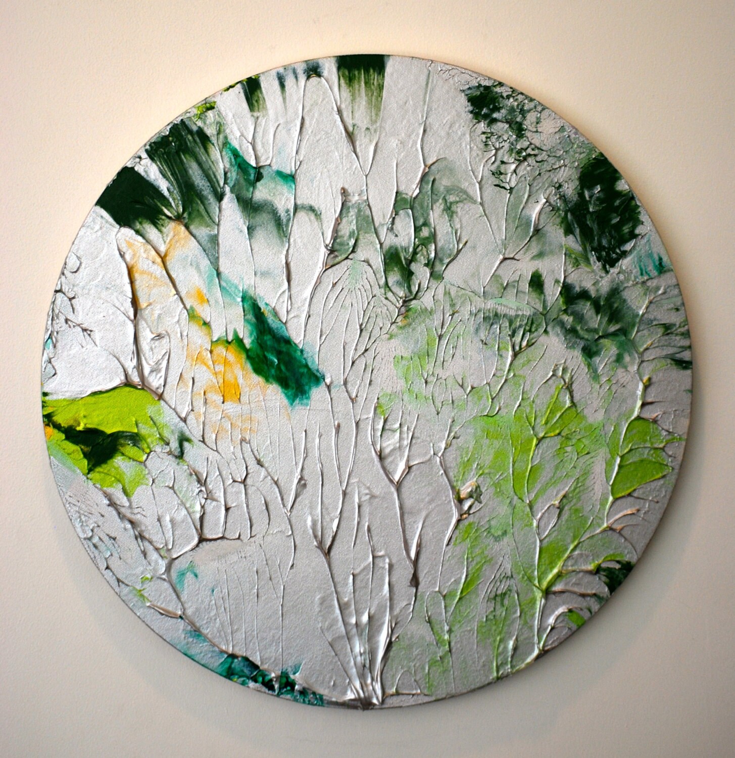 Arrival of Spring: Original Abstract Painting Round Painting - Etsy