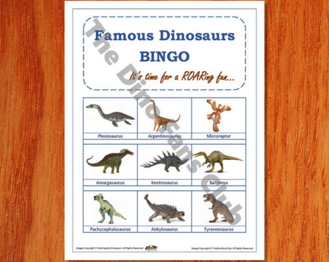 Dinosaur 5X5 Bingo Printable Pdfs Contain Everything You Need to Play ...