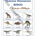 DINOSAUR Bingo 30 Printable Cards INSTANT DOWNLOAD, Famous Dinosaurs ...