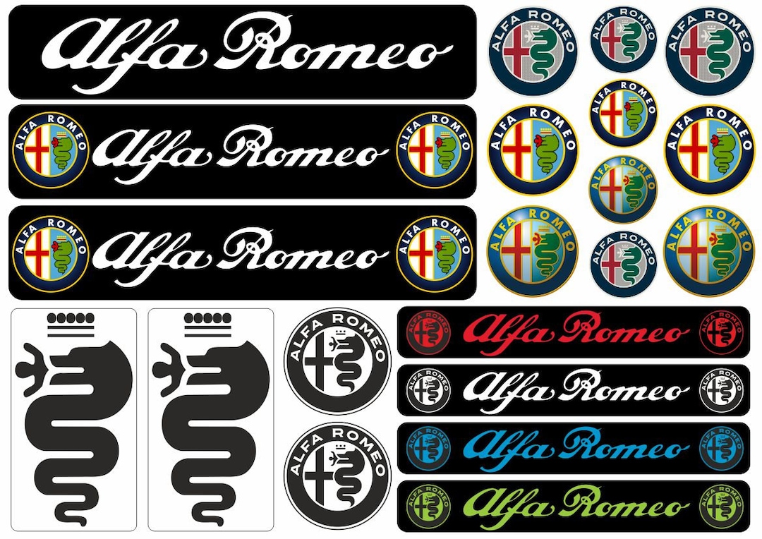 ALFA ROMEO Decal Set Sticker Vinyl Graphic Logo Adhesive Kit - Etsy