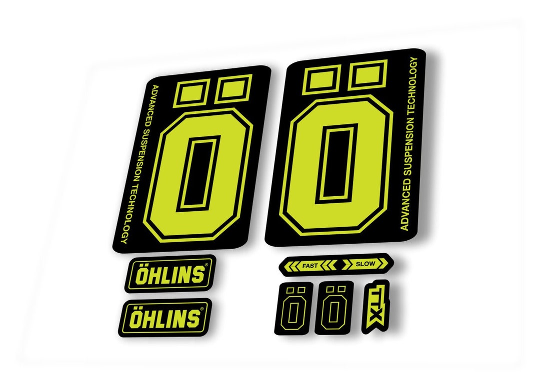 Ohlins DH38 2019 Fork Suspension Sticker Decal Kit Adhesive Lime Green ...