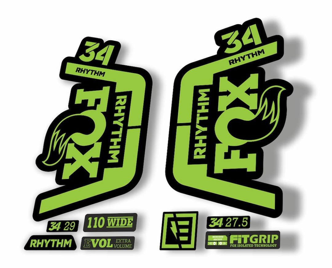 FOX 34 RHYTHM 2019 Fork Suspension Factory Decal Sticker Set Adhesive ...