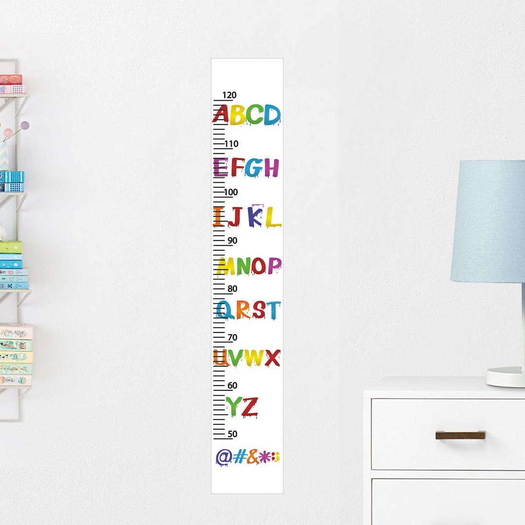 Alphabet Growth Chart Decal Adhesive Wall Growth Chart Decal - Etsy