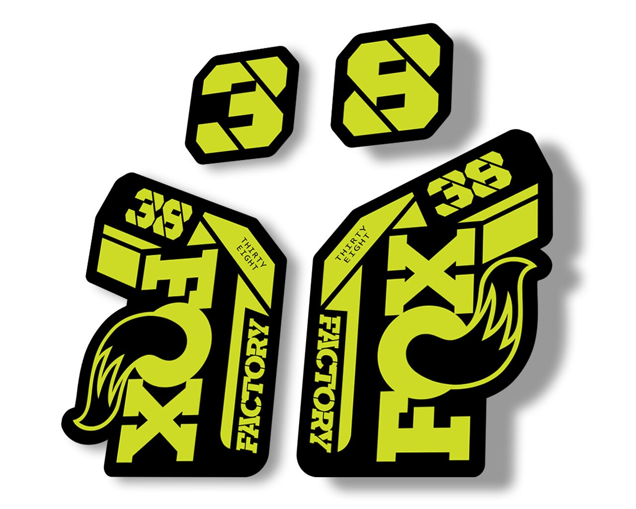 FOX 40 2021 Factory Forks Suspension Decals Sticker Set Adhesive Lime ...