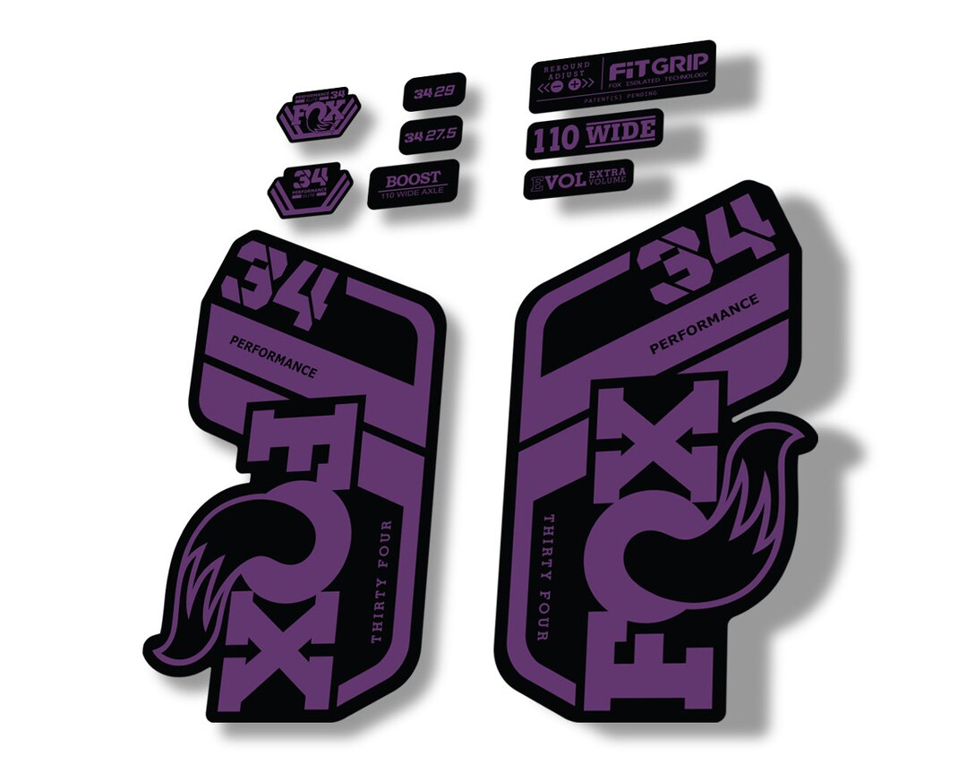 FOX 34 Performance 2021 Factory Forks Suspension Decals Sticker Set ...