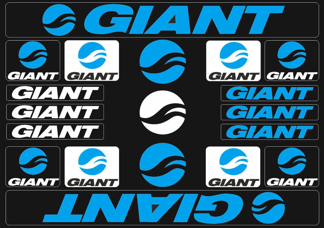 GIANT Bicycle Vinyl Decal Stickers Frame Replacement Adhesive Set ...
