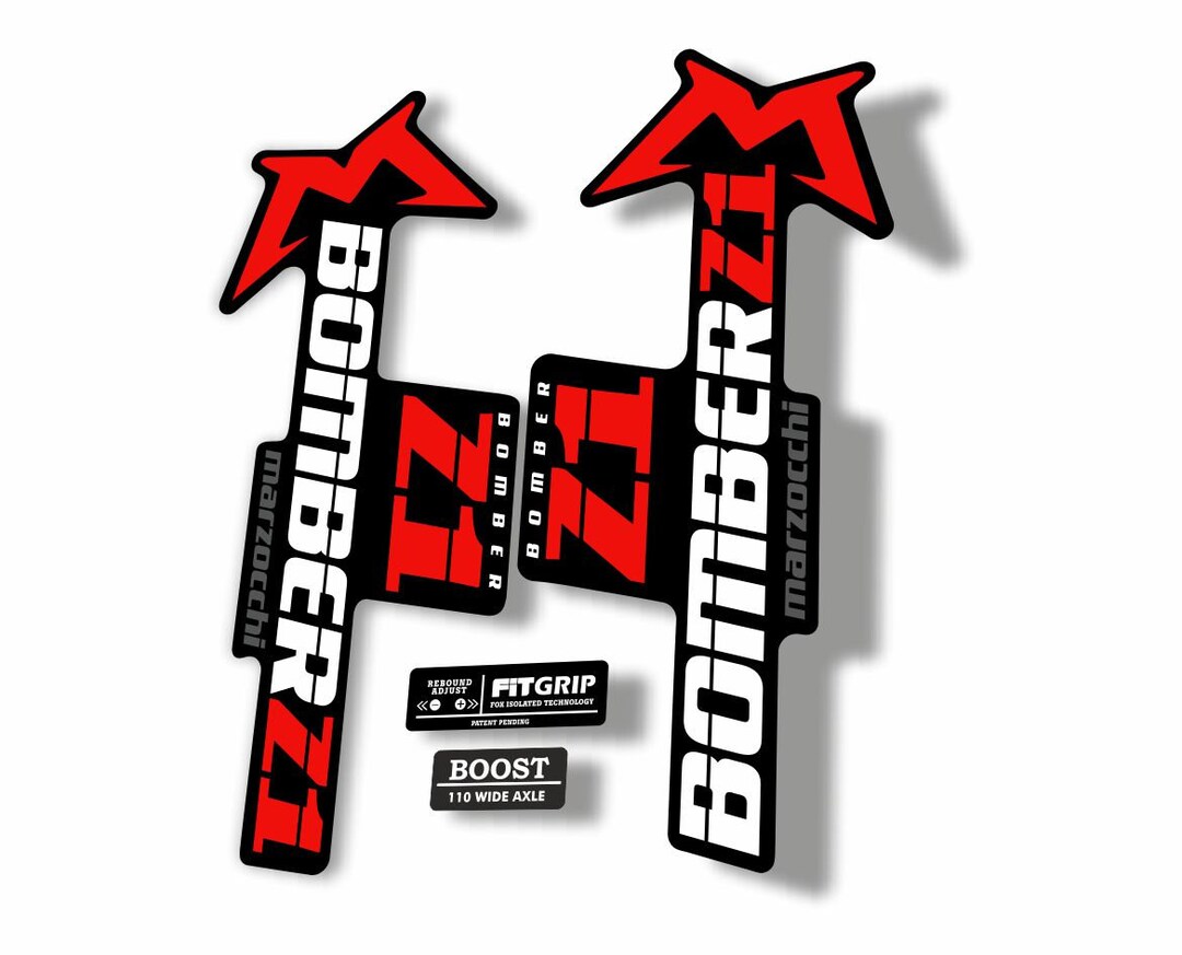 Marzocchi Bomber Z1 2018 Fork Suspension Sticker Decal Kit Adhesive Red ...